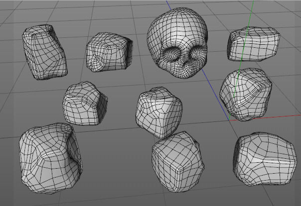 3D model stone set skull VR / AR / low-poly | CGTrader