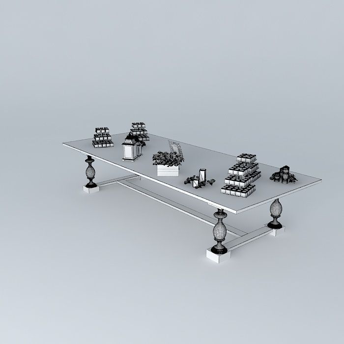Wedding Reception Table free 3D model | CGTrader