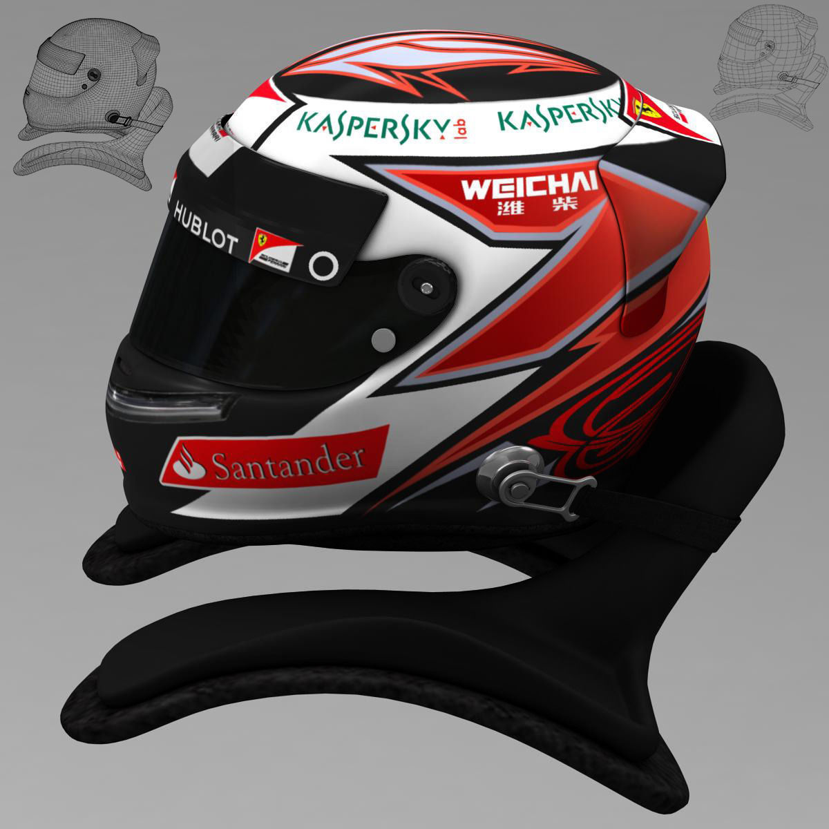 3D model Kimi Raikkonen Helmet 2015 VR / AR / low-poly | CGTrader