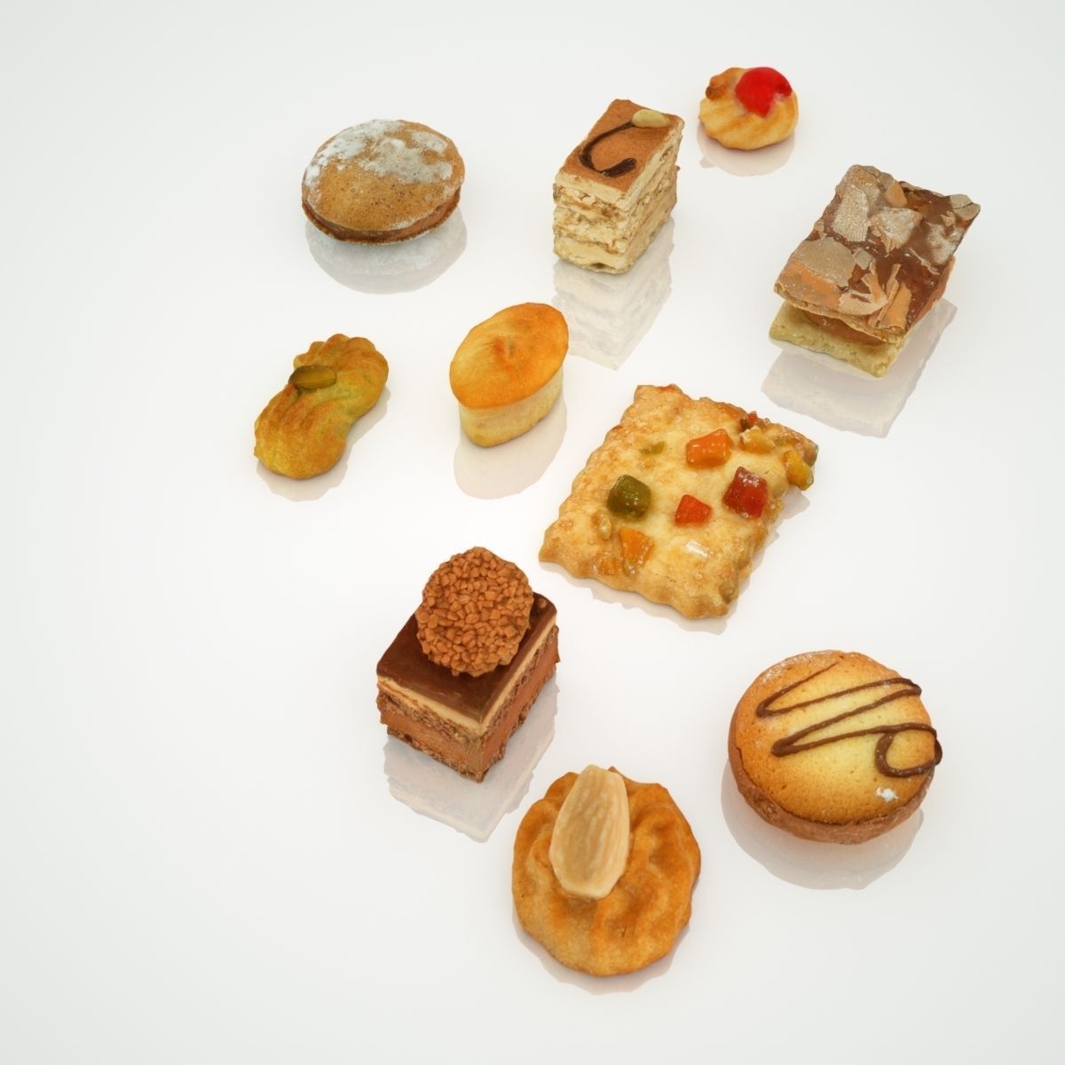 3D model Cookie Collection pastries VR / AR / low-poly | CGTrader