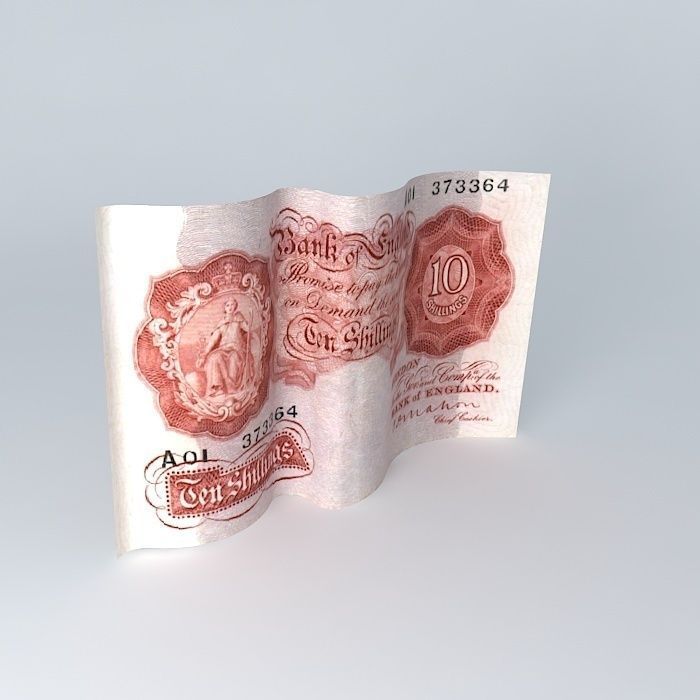 Ten Bob Note! 1950 UK free 3D model | CGTrader