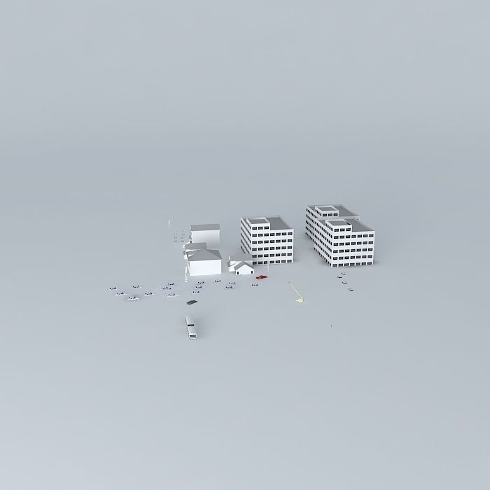 Movie Set group of buildings 3D model | CGTrader