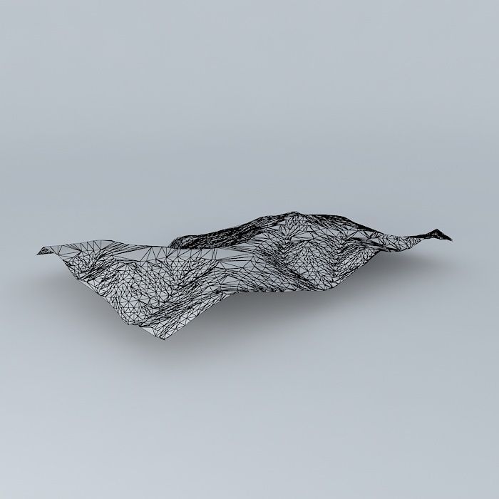 Topography folded piece of paper free 3D model | CGTrader