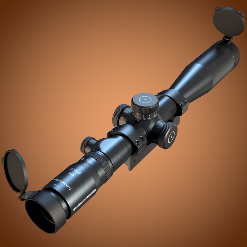Schmidt Bender PM II 3-12x50 scope 3D model | CGTrader