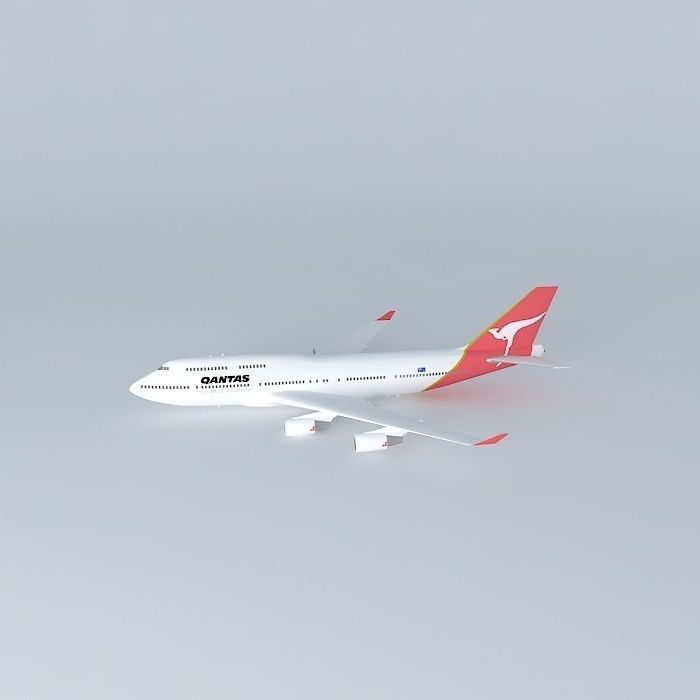Qantas 747-400 free 3D model | CGTrader
