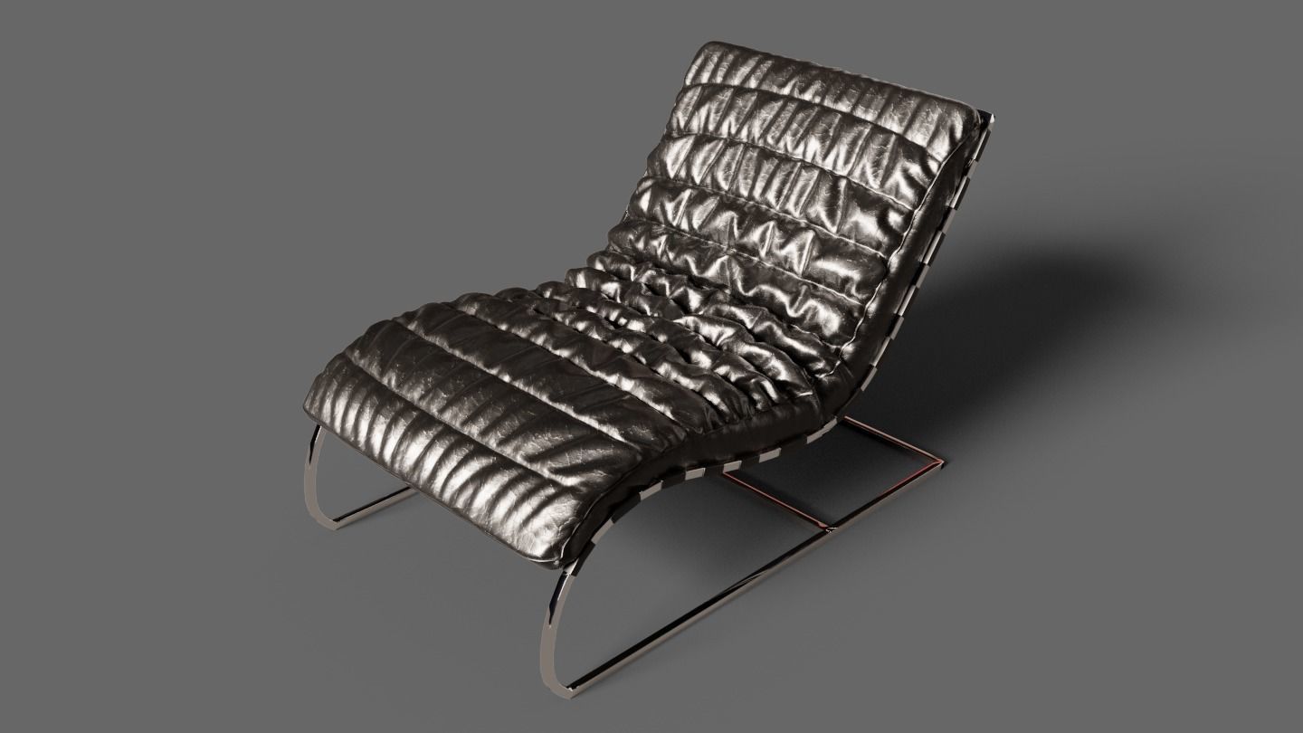 3d Shezlong silver chair 3D model | CGTrader