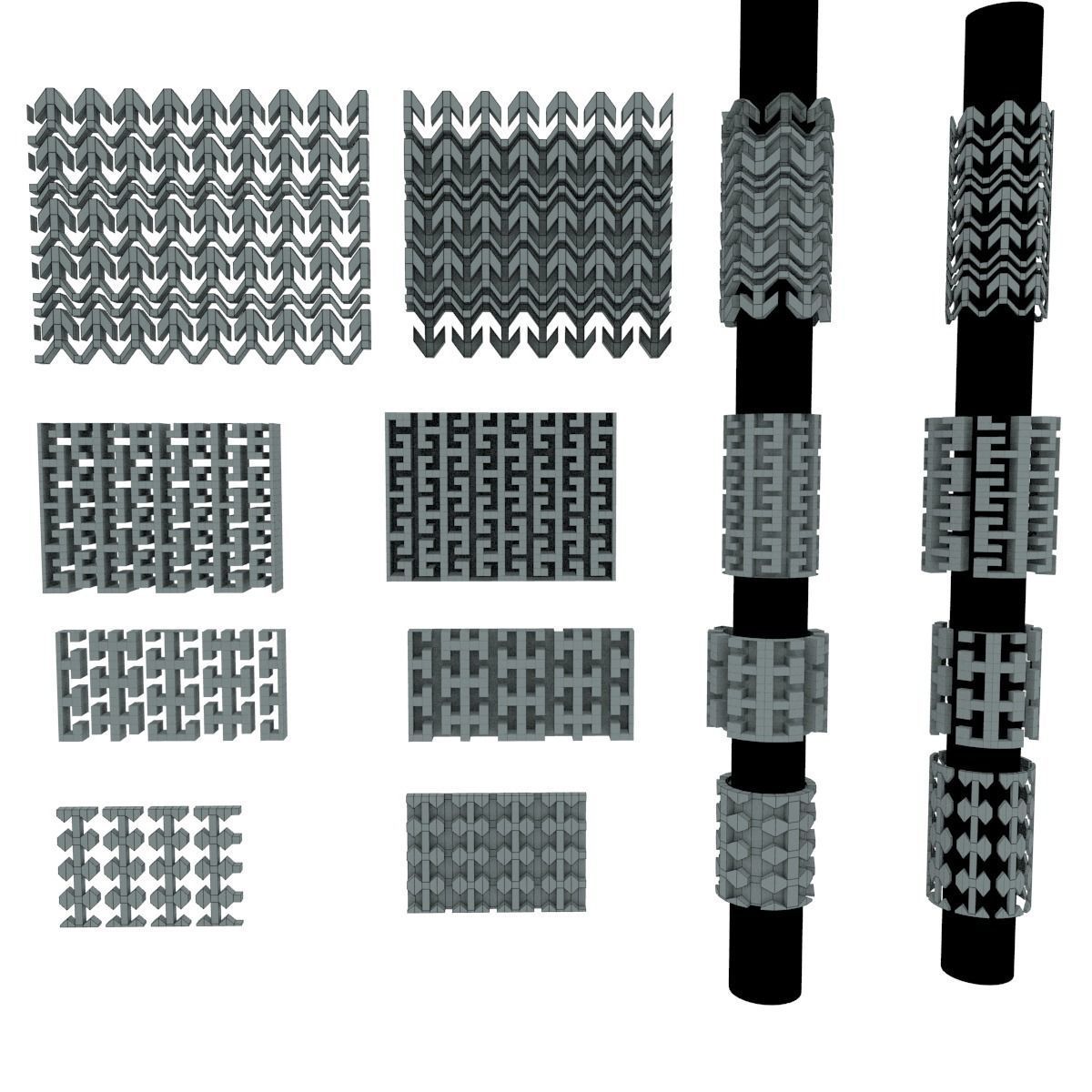 Repeatable Lattice Patterns on Column and Tile 3D model | CGTrader