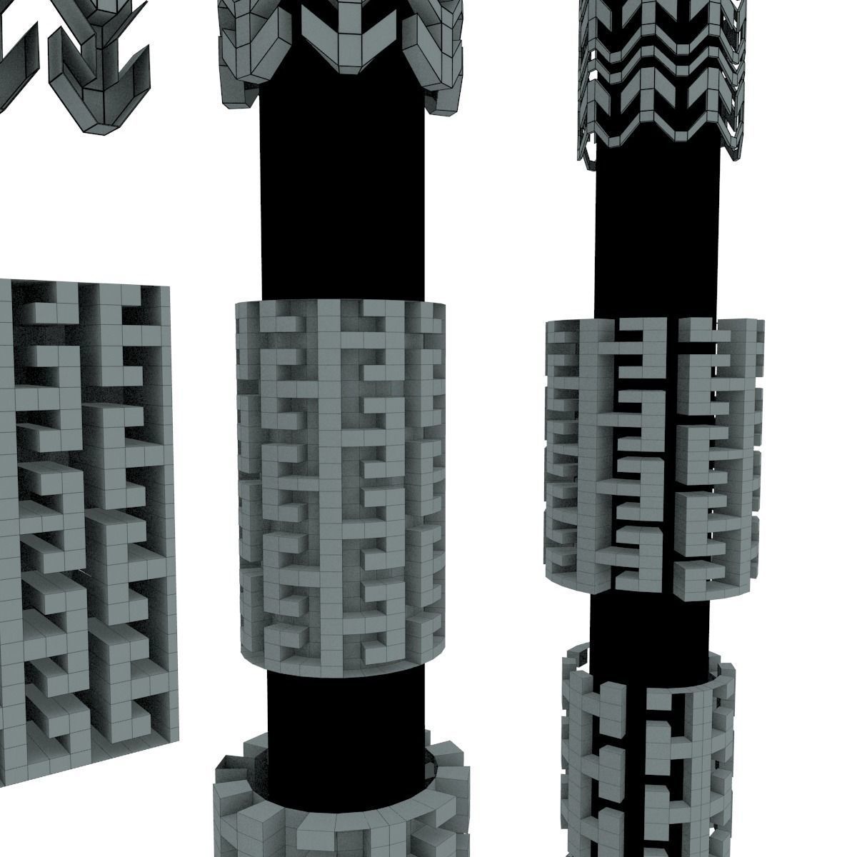 Repeatable Lattice Patterns on Column and Tile 3D model | CGTrader