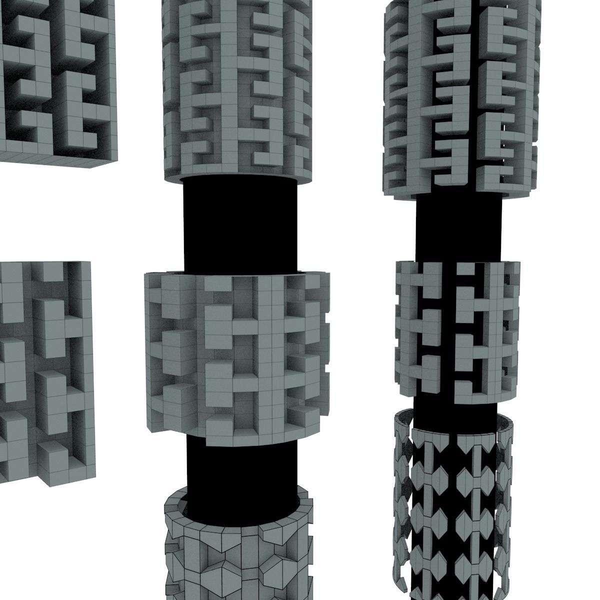 Repeatable Lattice Patterns on Column and Tile 3D model | CGTrader