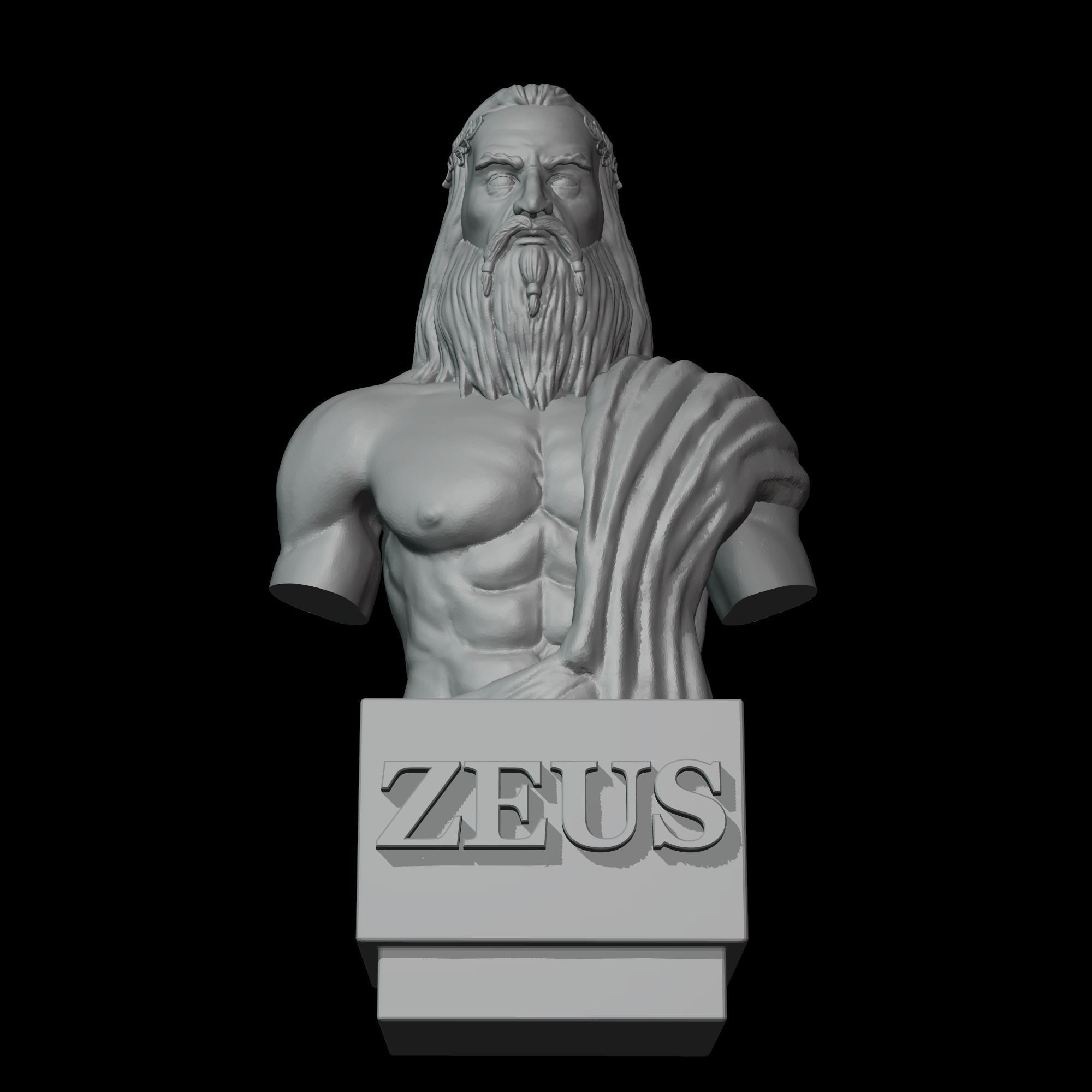 Zeus god bust 3D model 3D printable | CGTrader