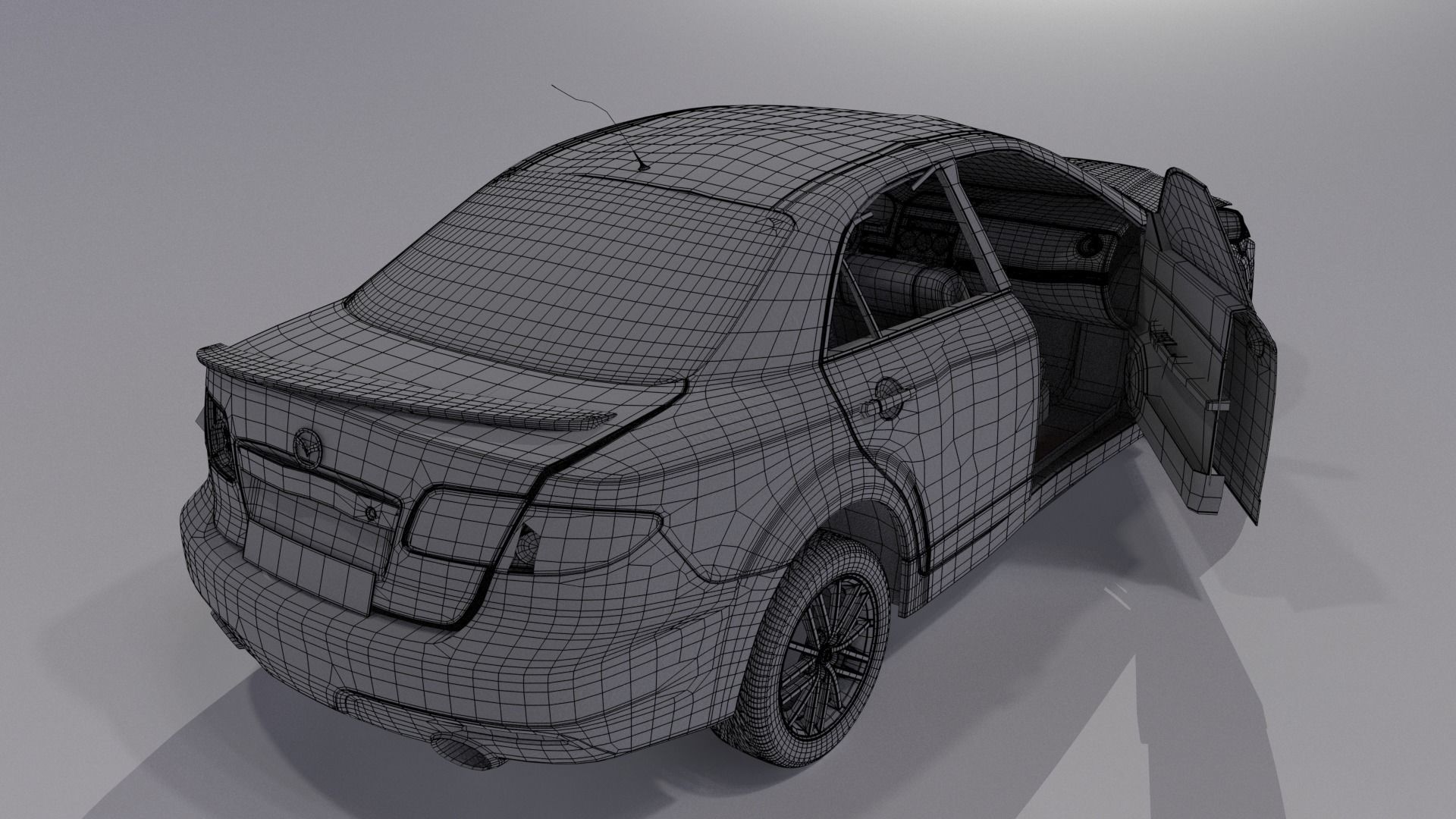 Wrecked destroyed Sedan car 3D model | CGTrader