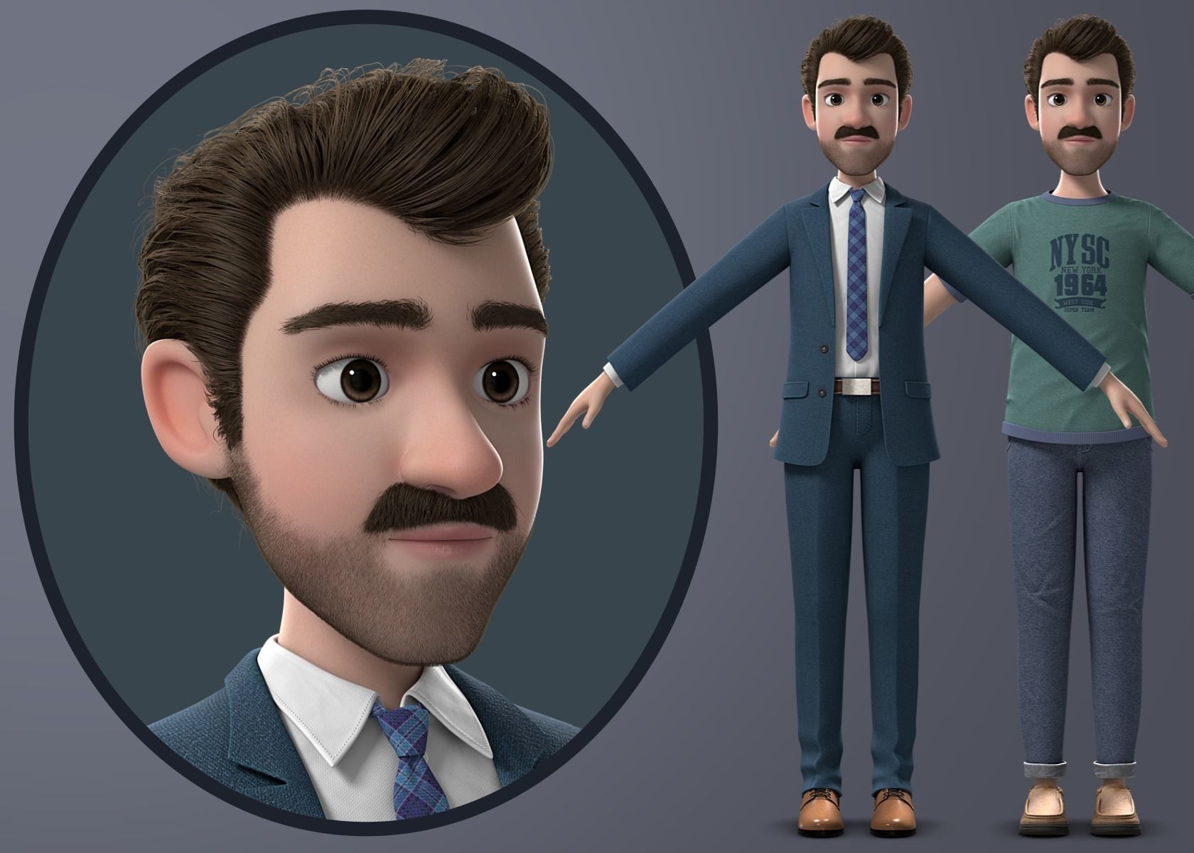 Cartoon Man 3D model | CGTrader