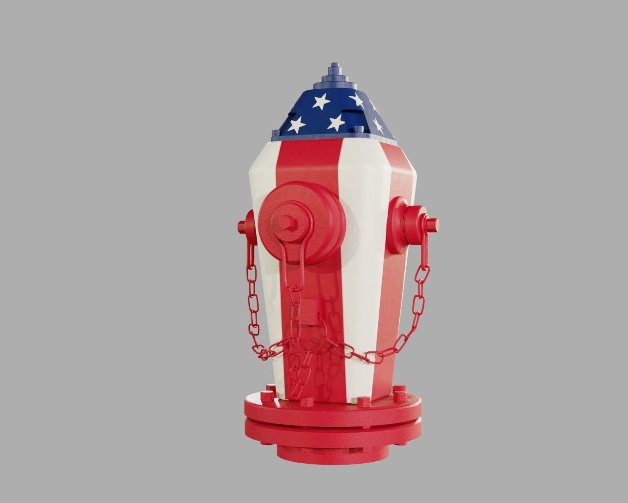 Fire Hydrant 19 - American Flag Patriotic Fireplug 3D model | CGTrader