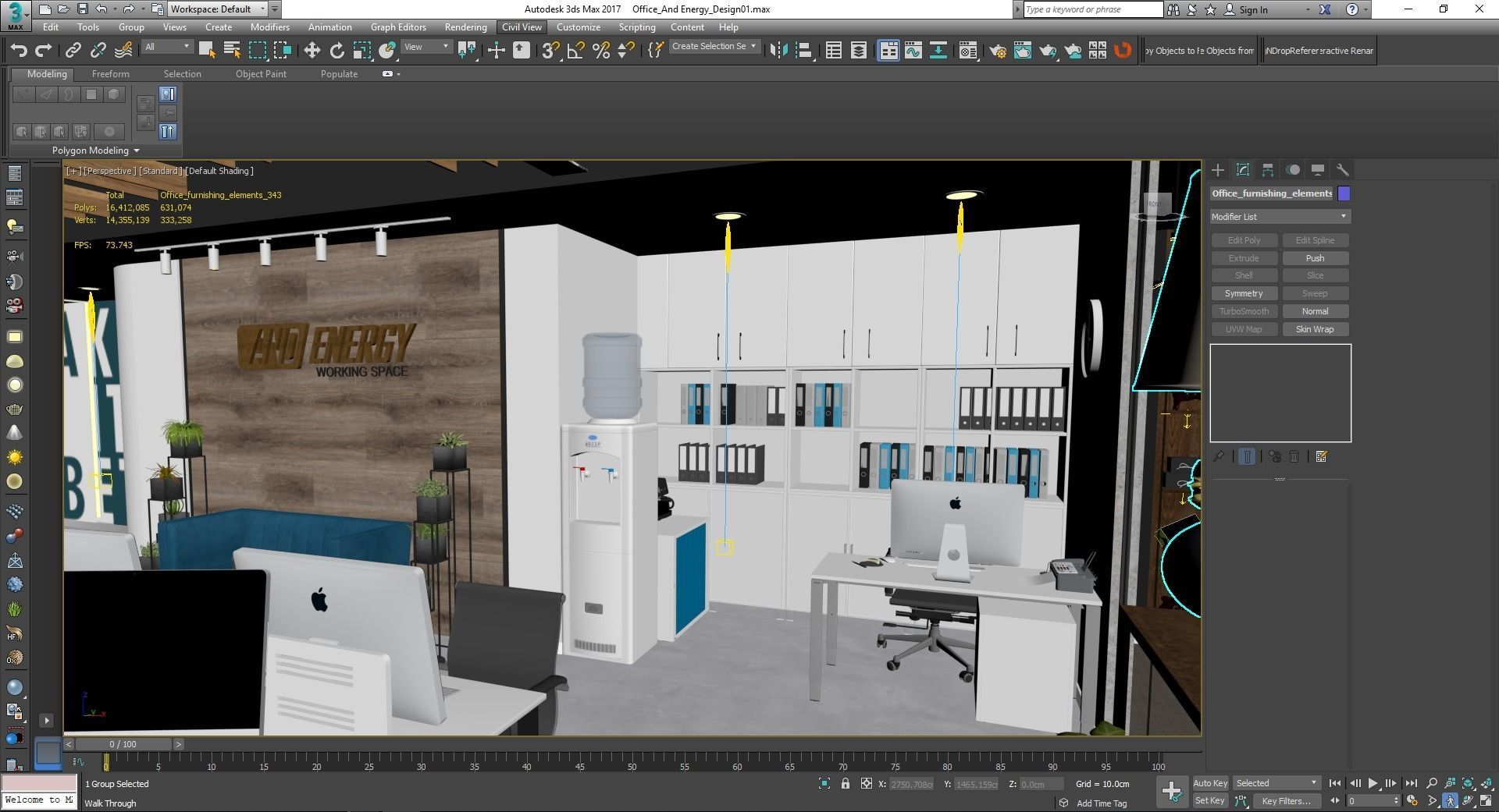 Modern office interior design model 3D model | CGTrader