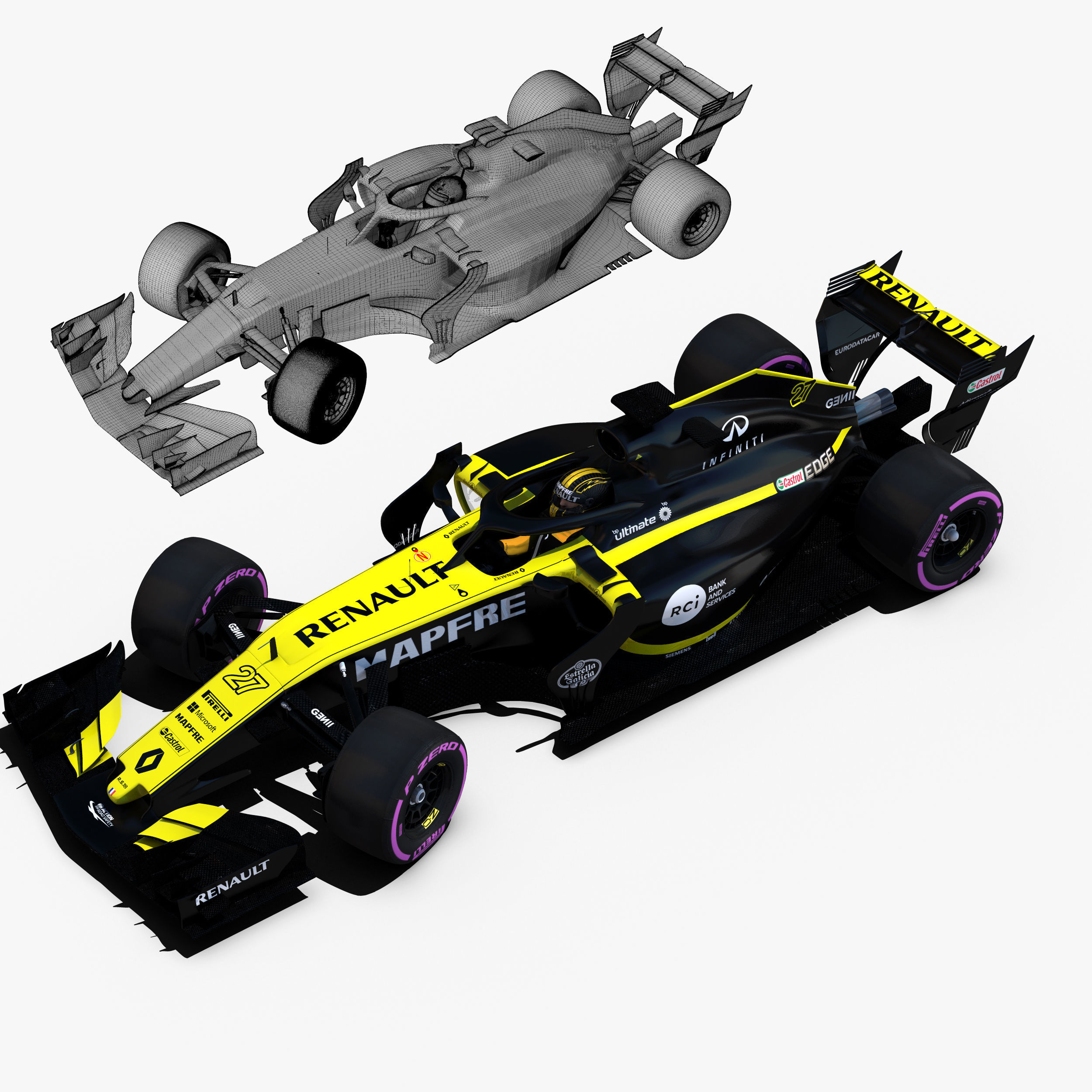 3D model Renault Sport F1 RS18 VR / AR / low-poly rigged | CGTrader