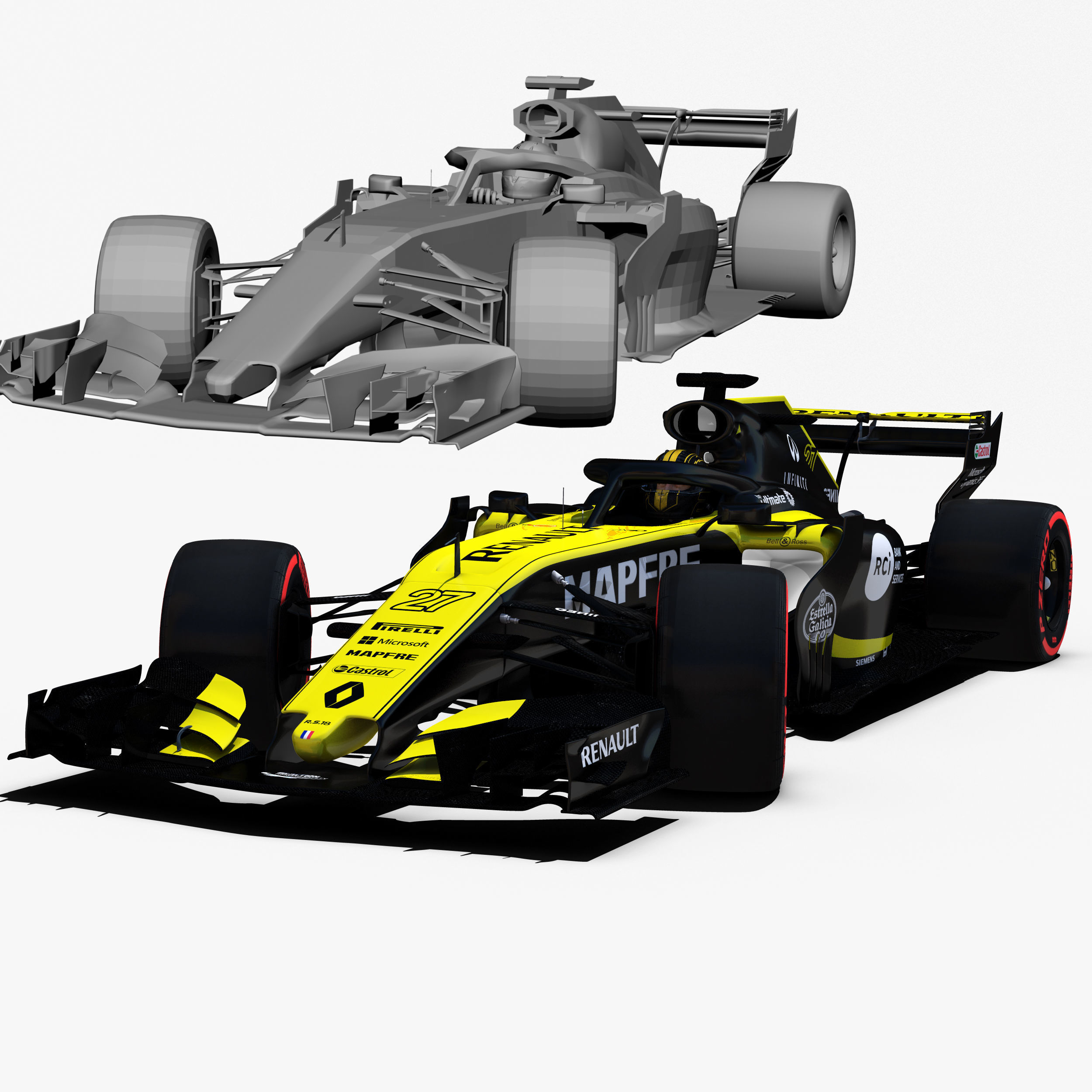 3D model Renault Sport F1 RS18 VR / AR / low-poly rigged | CGTrader
