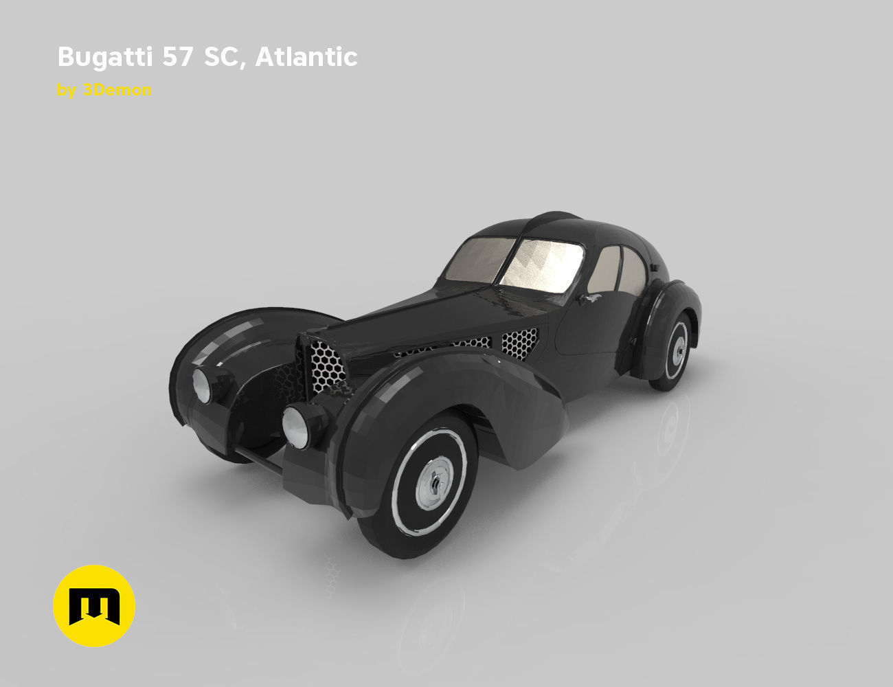 Bugatti 57cs atlantic 3D model 3D printable | CGTrader