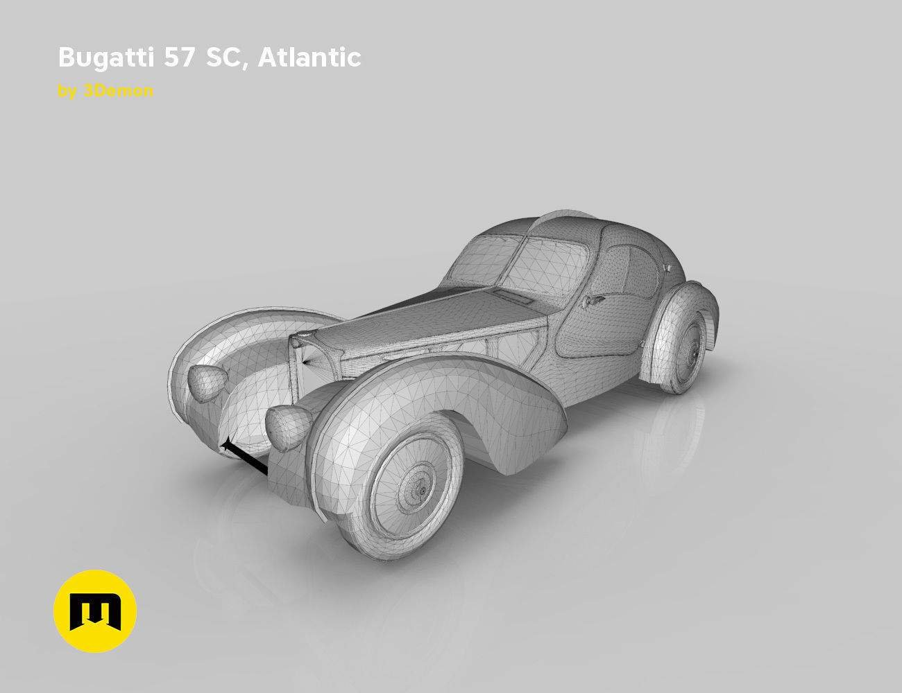 Bugatti 57cs atlantic 3D model 3D printable | CGTrader