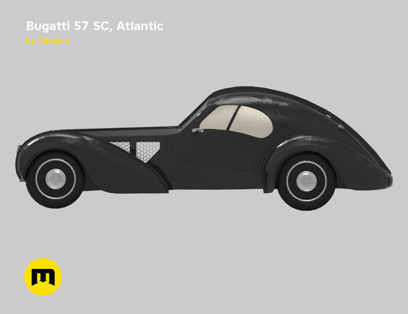 Bugatti 57cs atlantic 3D model 3D printable | CGTrader
