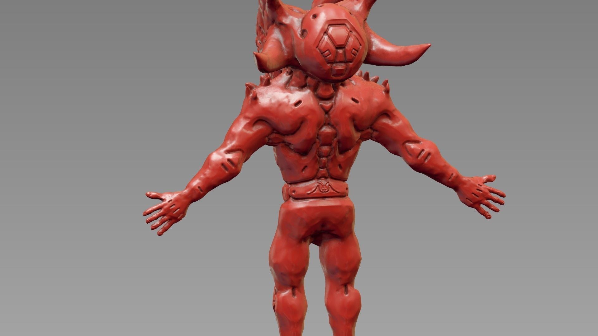 High poly model of humanoid monster with dragon head 3D model | CGTrader