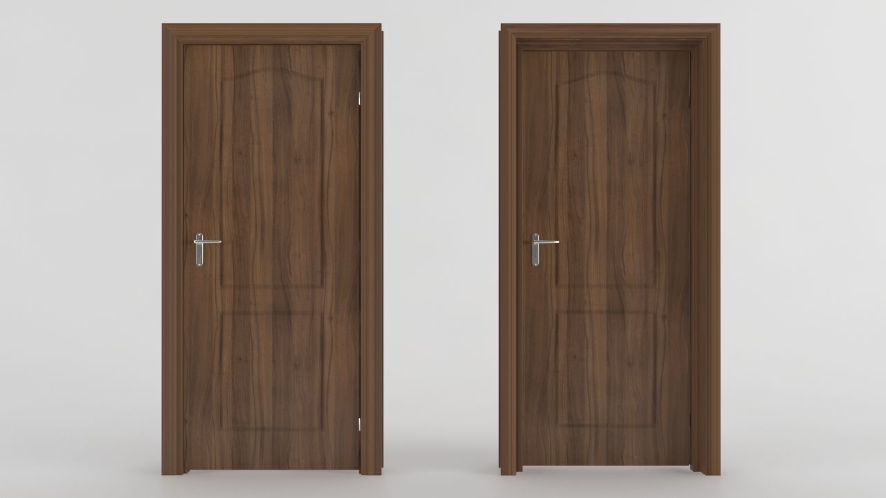 interior wooden panel door free 3D model | CGTrader