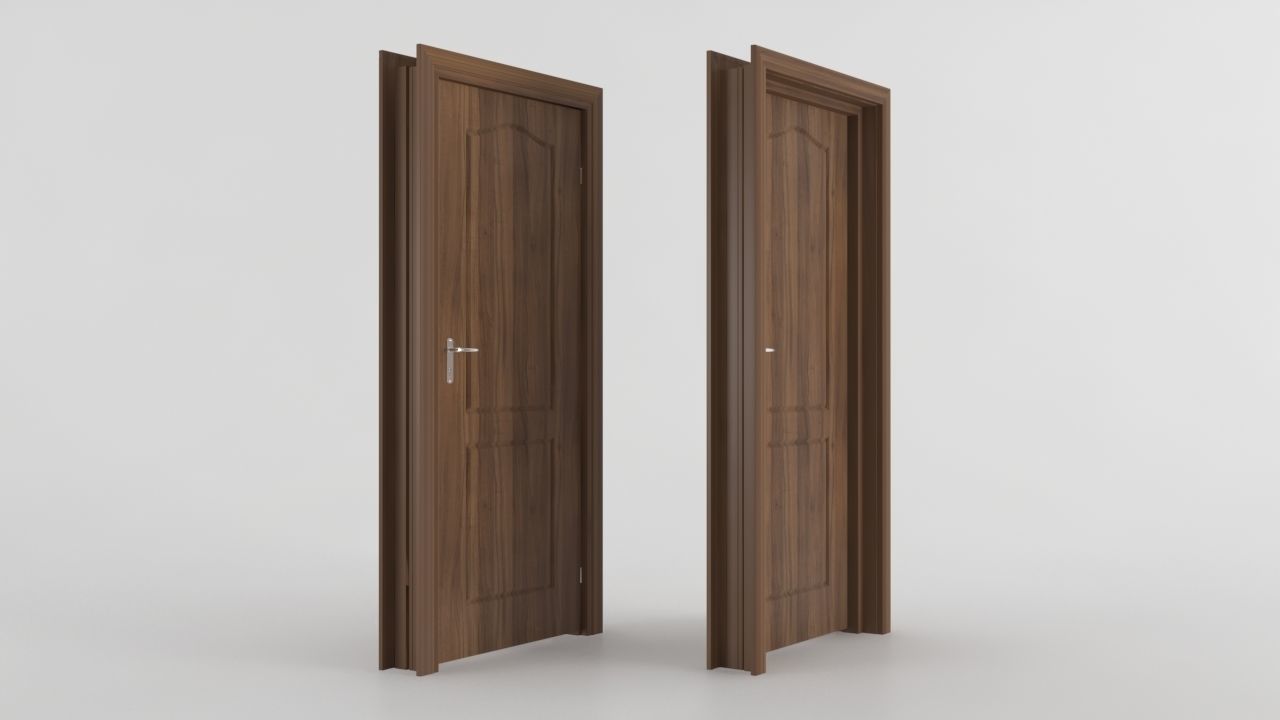 interior wooden panel door free 3D model | CGTrader