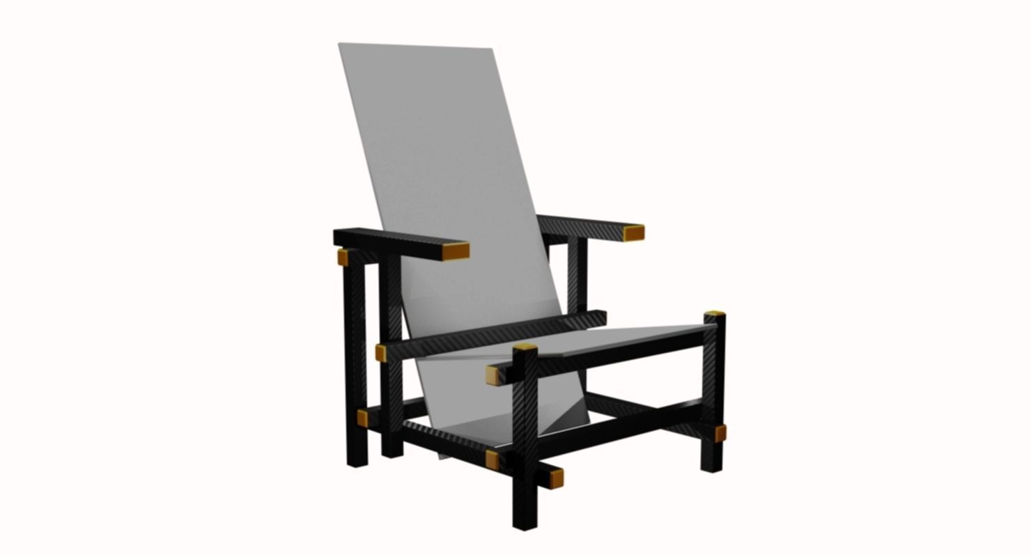3D model the Piet Mondrian chair in white VR / AR / low-poly | CGTrader