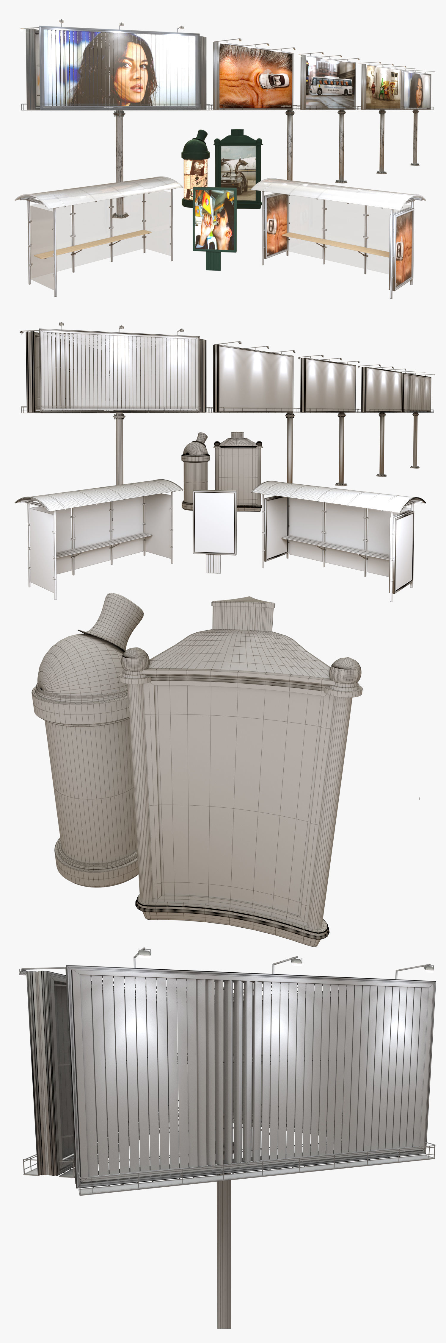 A set of outdoor advertising 3D model | CGTrader