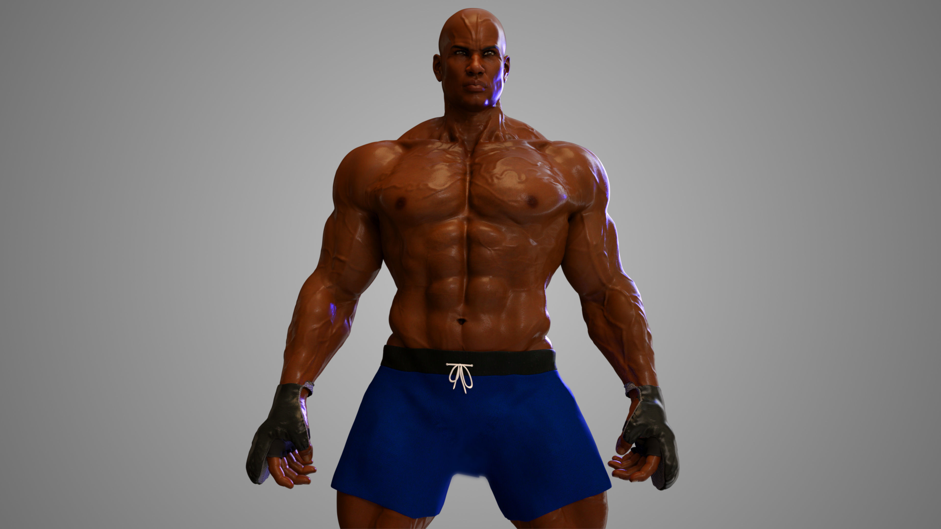 Male African BOX - MMA Fighter 3D model animated rigged | CGTrader