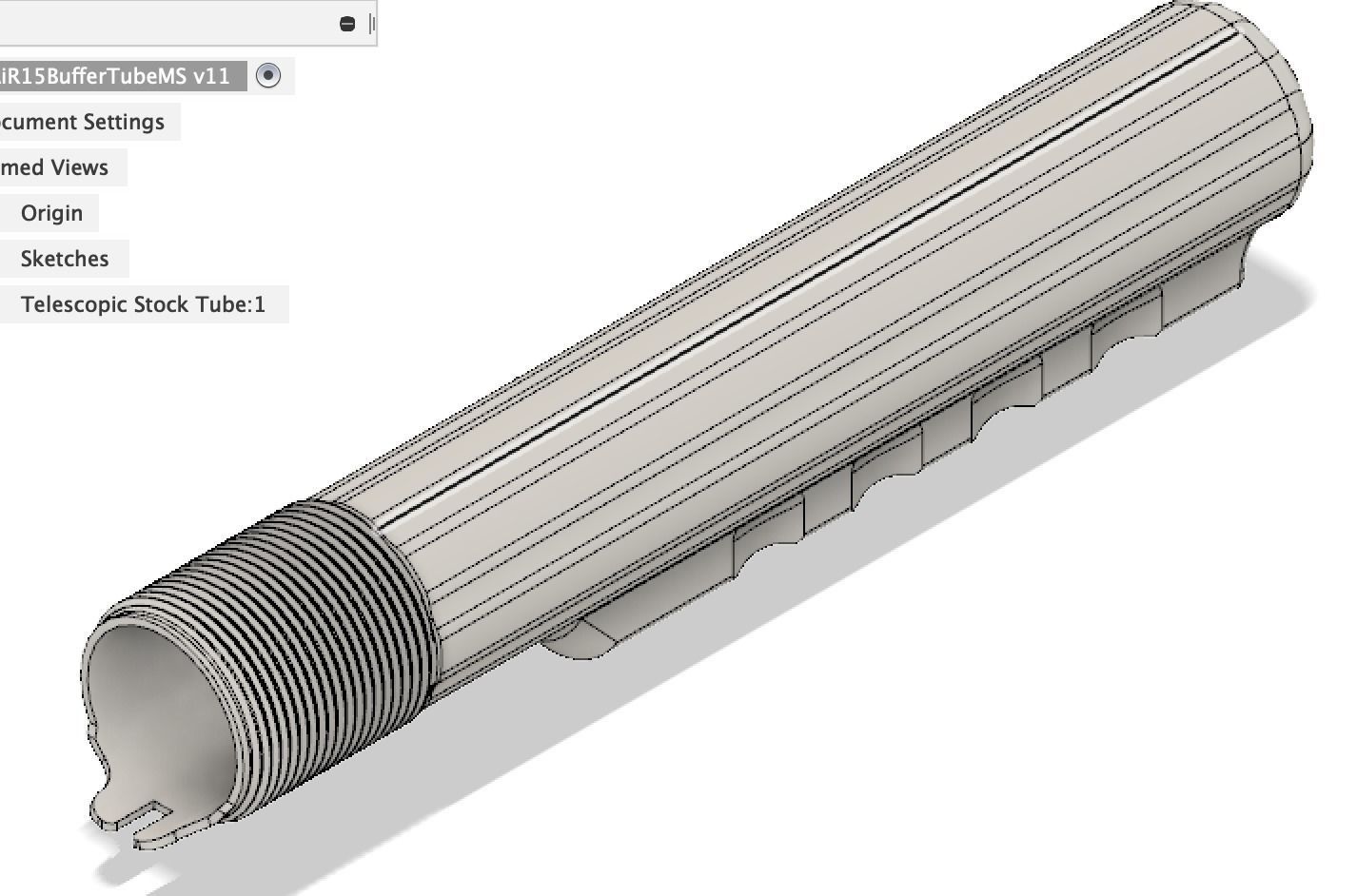 Lightweight AR Buffer Tube 3D model | CGTrader