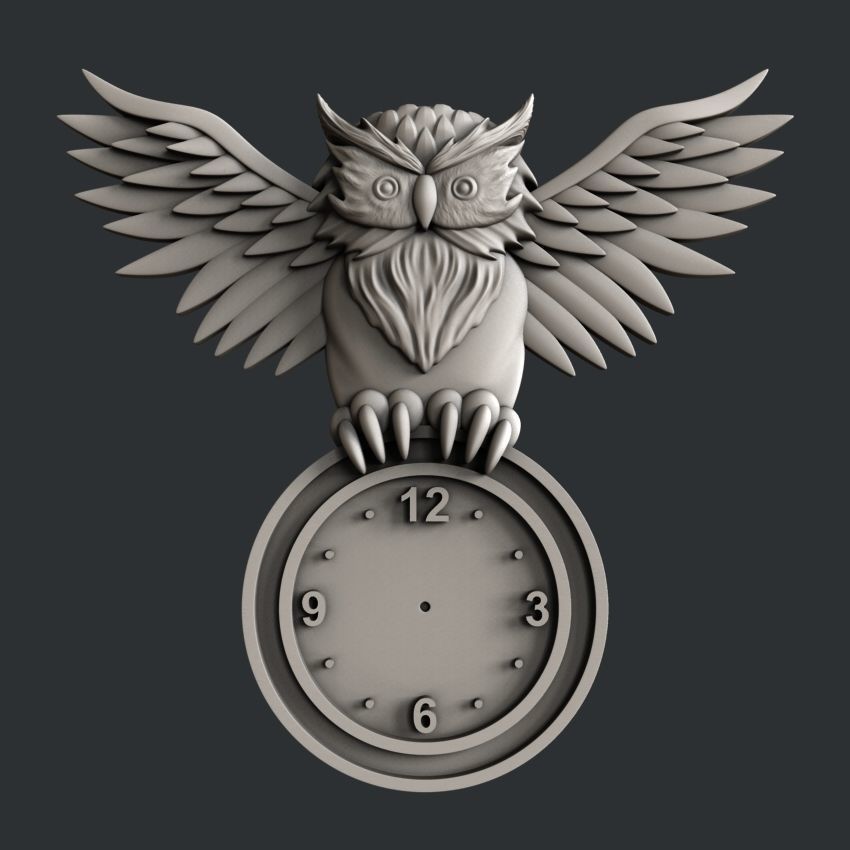 3d STL models for CNC clock owl 3D model | CGTrader