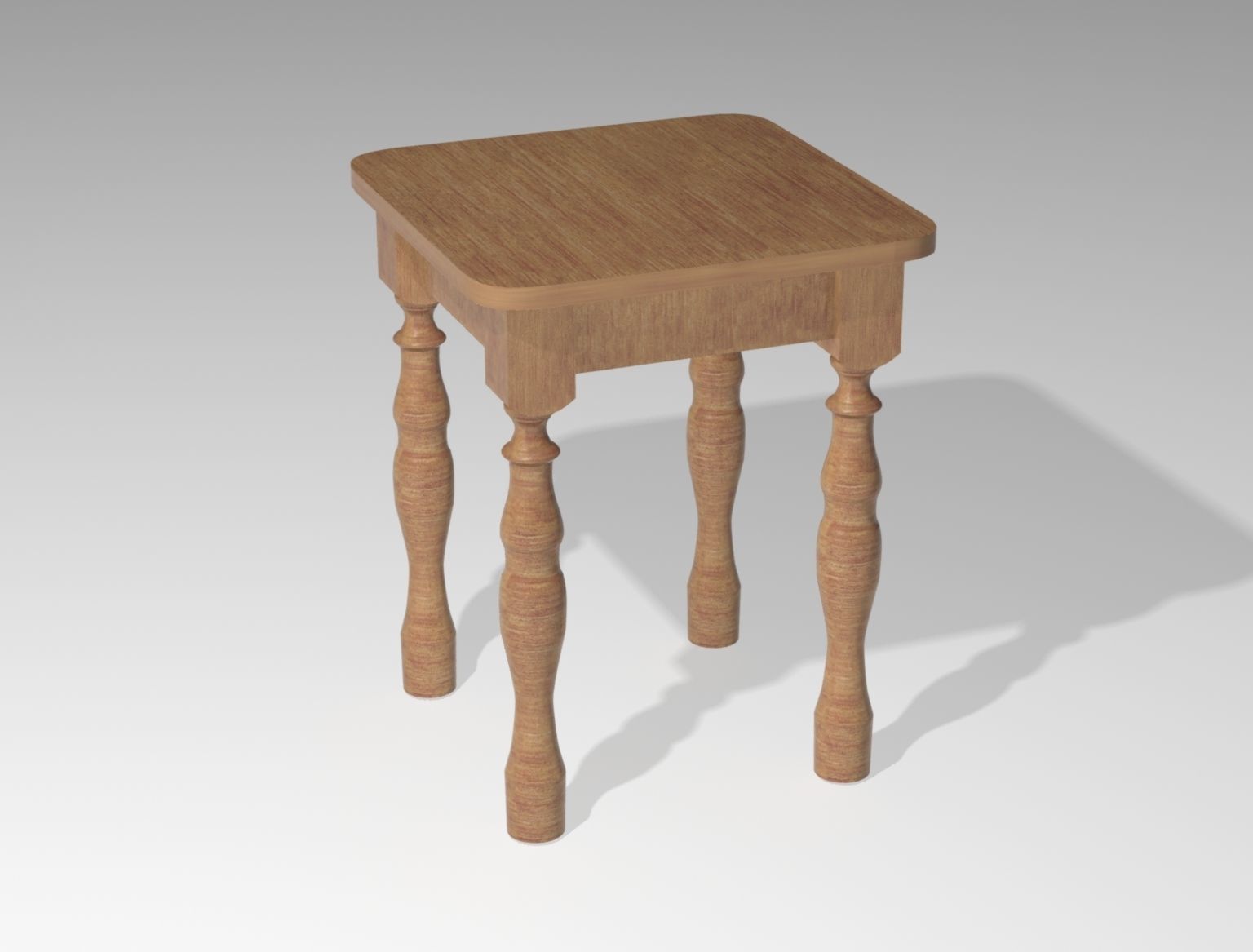 Stool wooden table with legs 3D model | CGTrader