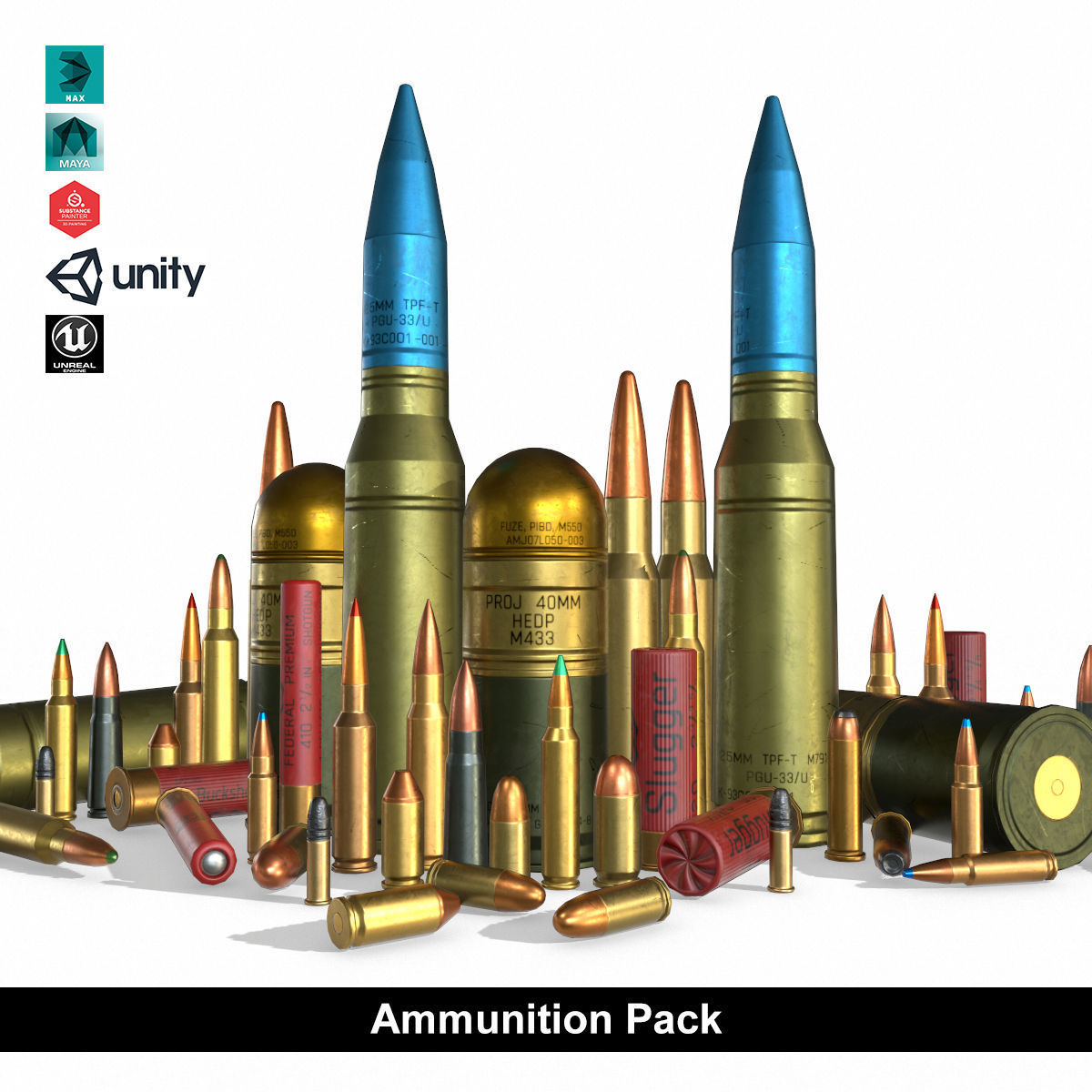 3D model Ammo Pack VR / AR / low-poly | CGTrader