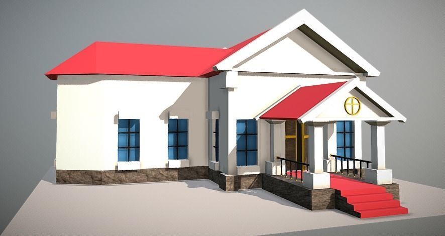 Simple Church 3D model | CGTrader