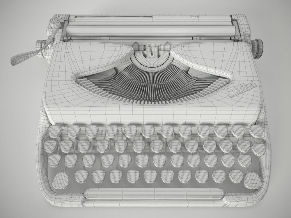 Portable typewriter Kolibri free VR / AR / low-poly 3D model | CGTrader