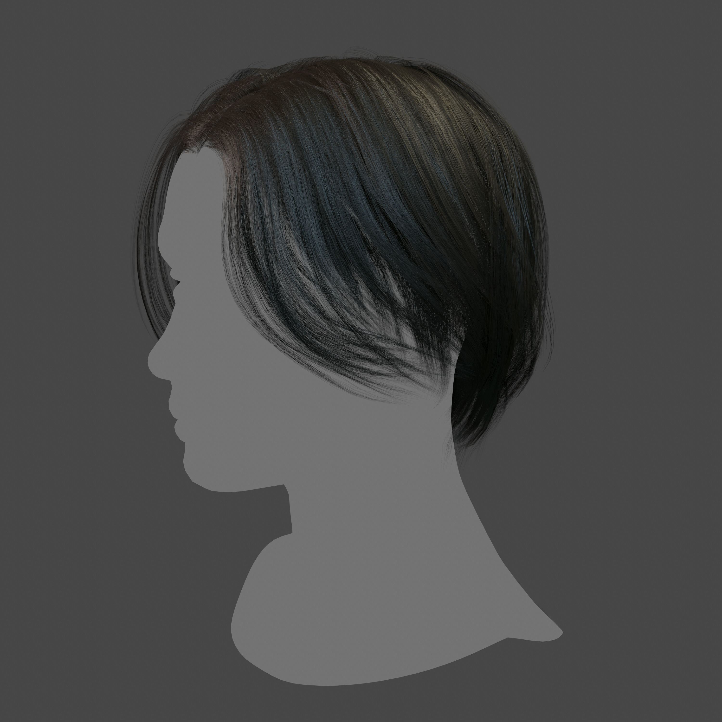 game hair 3D model | CGTrader