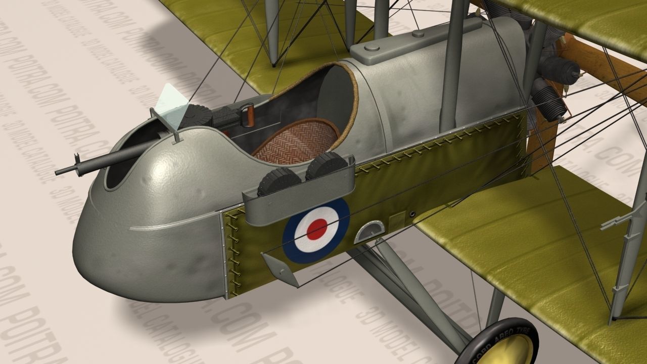 De Havilland DH 2 Fighter Aircraft - WWI - 1916 - Lt DH Geary - 3D ...