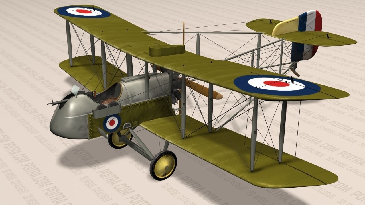 De Havilland DH 2 Fighter Aircraft - WWI - 1916 - Lt 3D 2