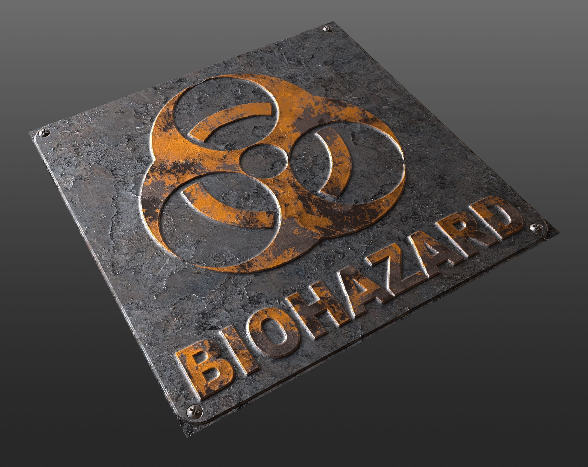 Metal biohazard Sign Sci-Fi Seamless PBR Texture Texture | CGTrader