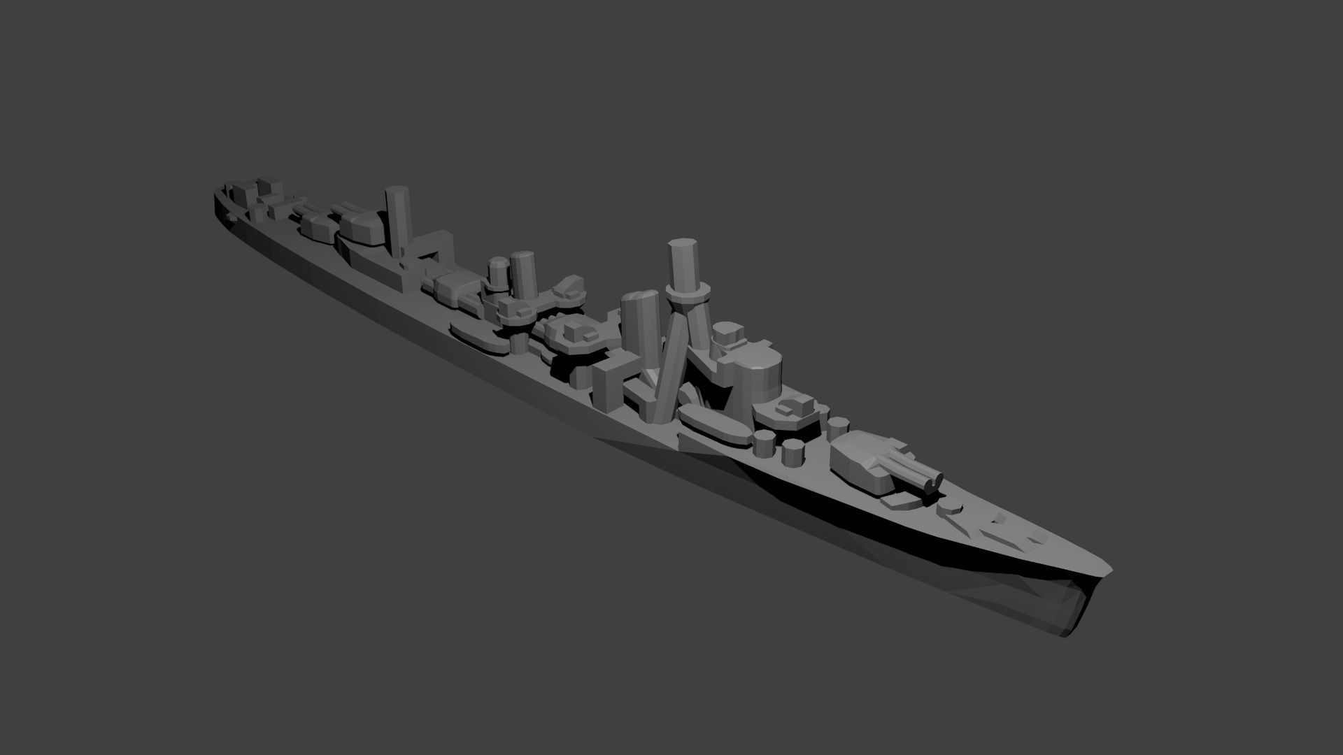 Japanese Yugumo Class Destroyer Warship 3D model 3D printable | CGTrader