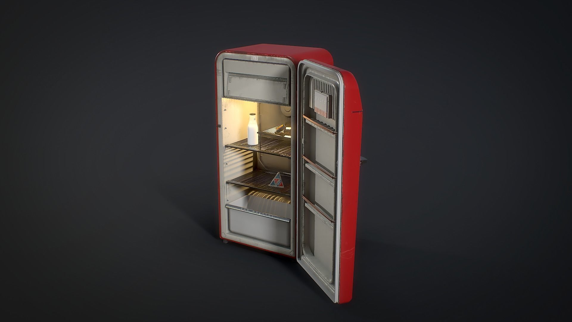 3D model Vintage Soviet Fridge - ZIL Moskva VR / AR / low-poly | CGTrader