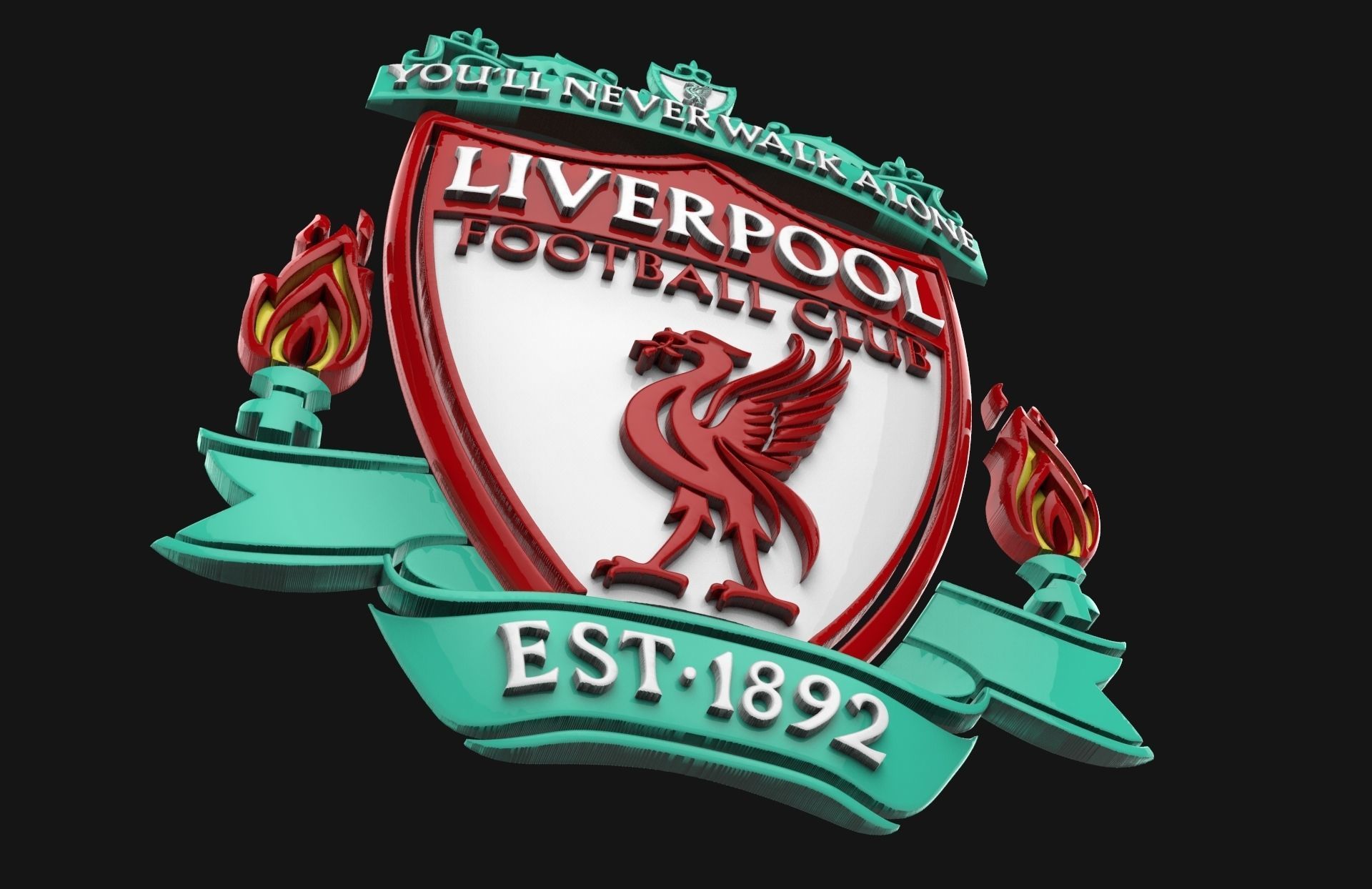 Liverpool FC Logo Footbal Club 3D 3D model 3D printable | CGTrader