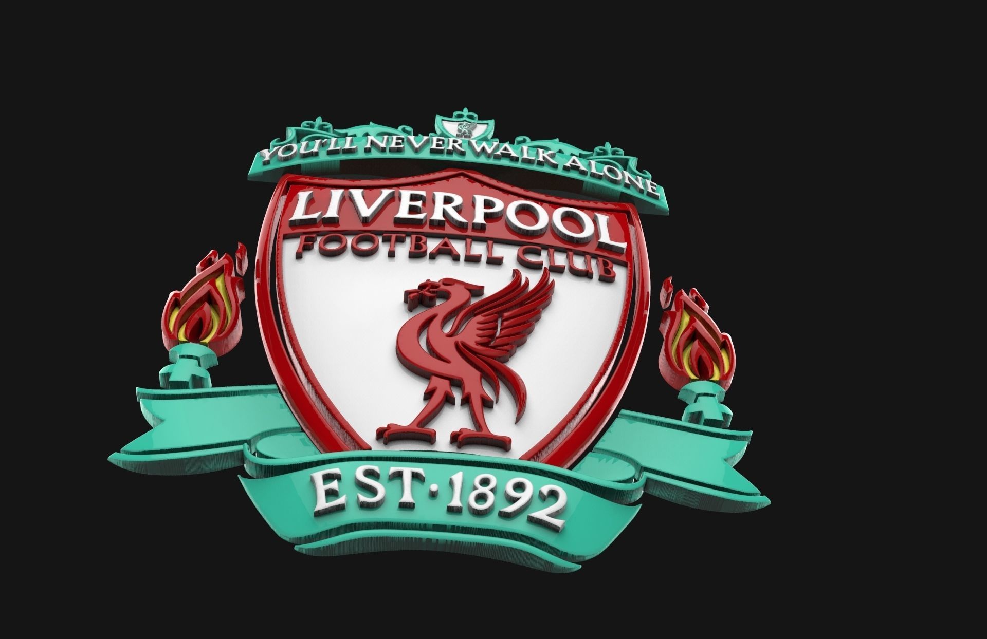 Liverpool FC Logo Footbal Club 3D 3D model 3D printable | CGTrader