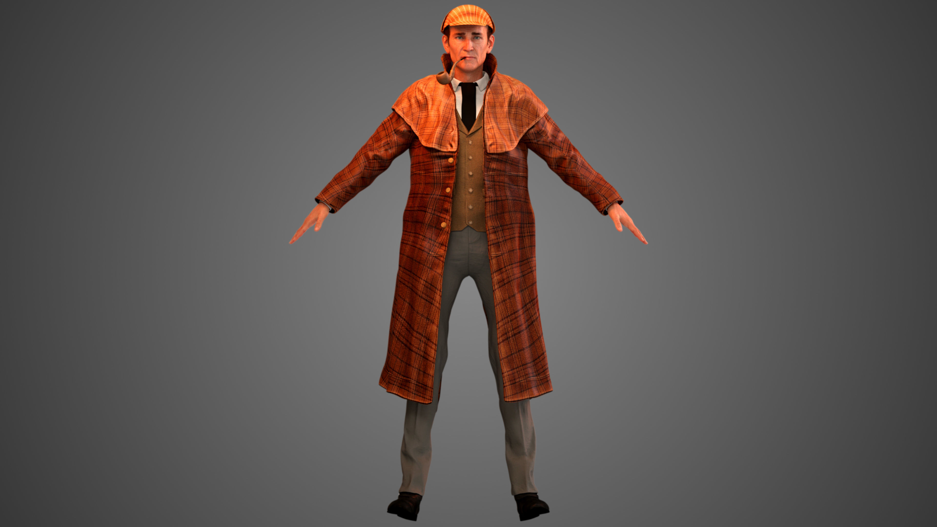 Sherlock Holmes 3D model animated rigged | CGTrader