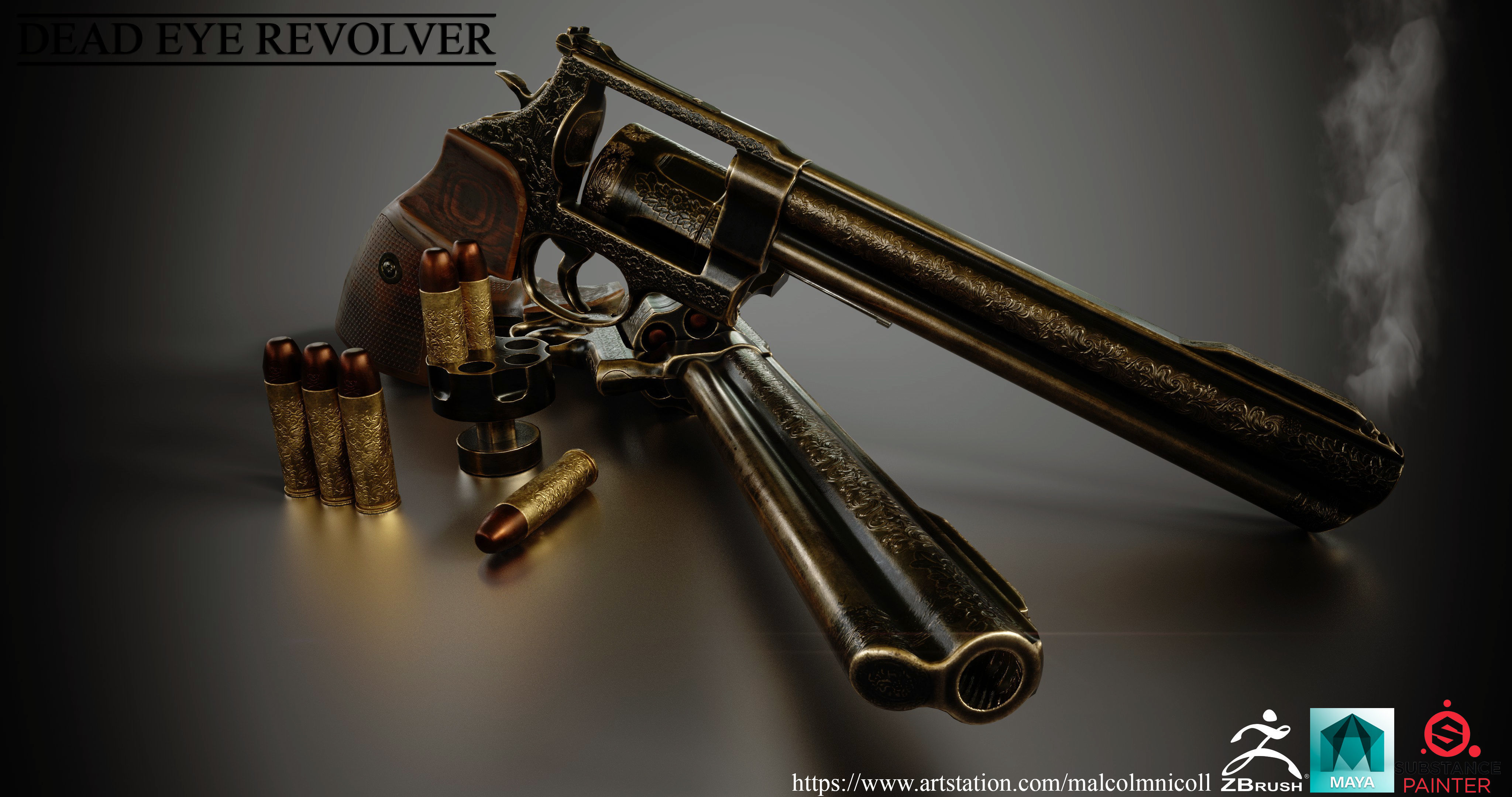 3D model Dead Eye Revolver VR / AR / low-poly | CGTrader