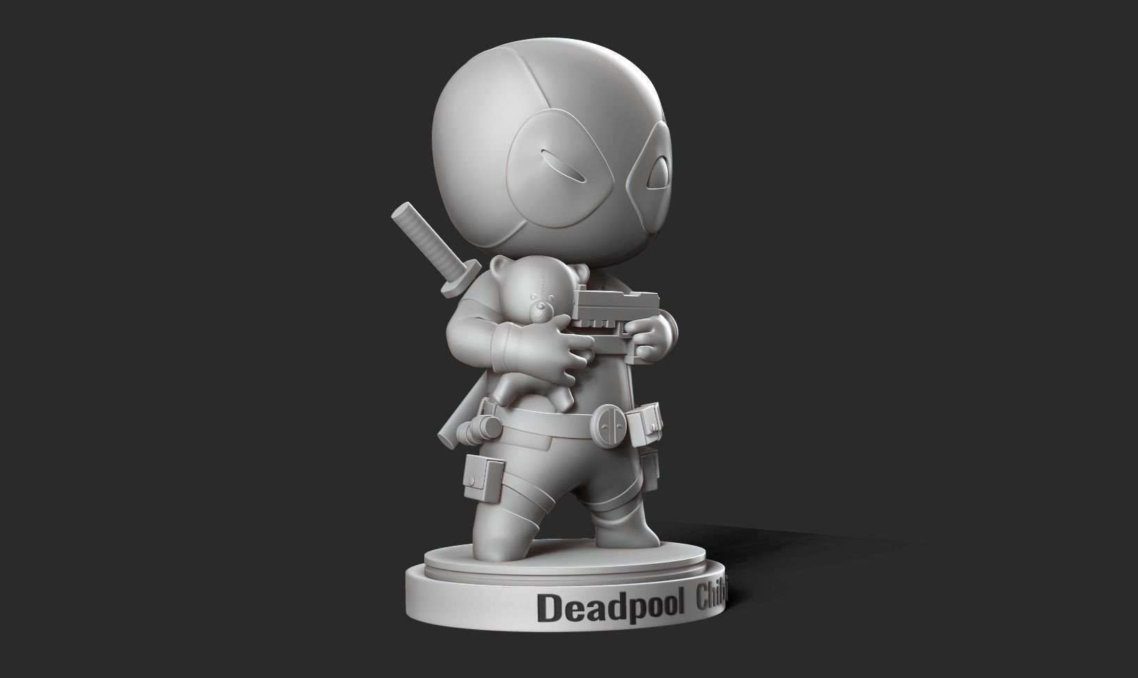 Deadpool Chibi 3D model 3D printable | CGTrader