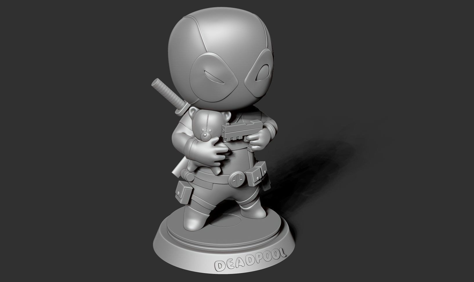 Deadpool Chibi 3D model 3D printable | CGTrader