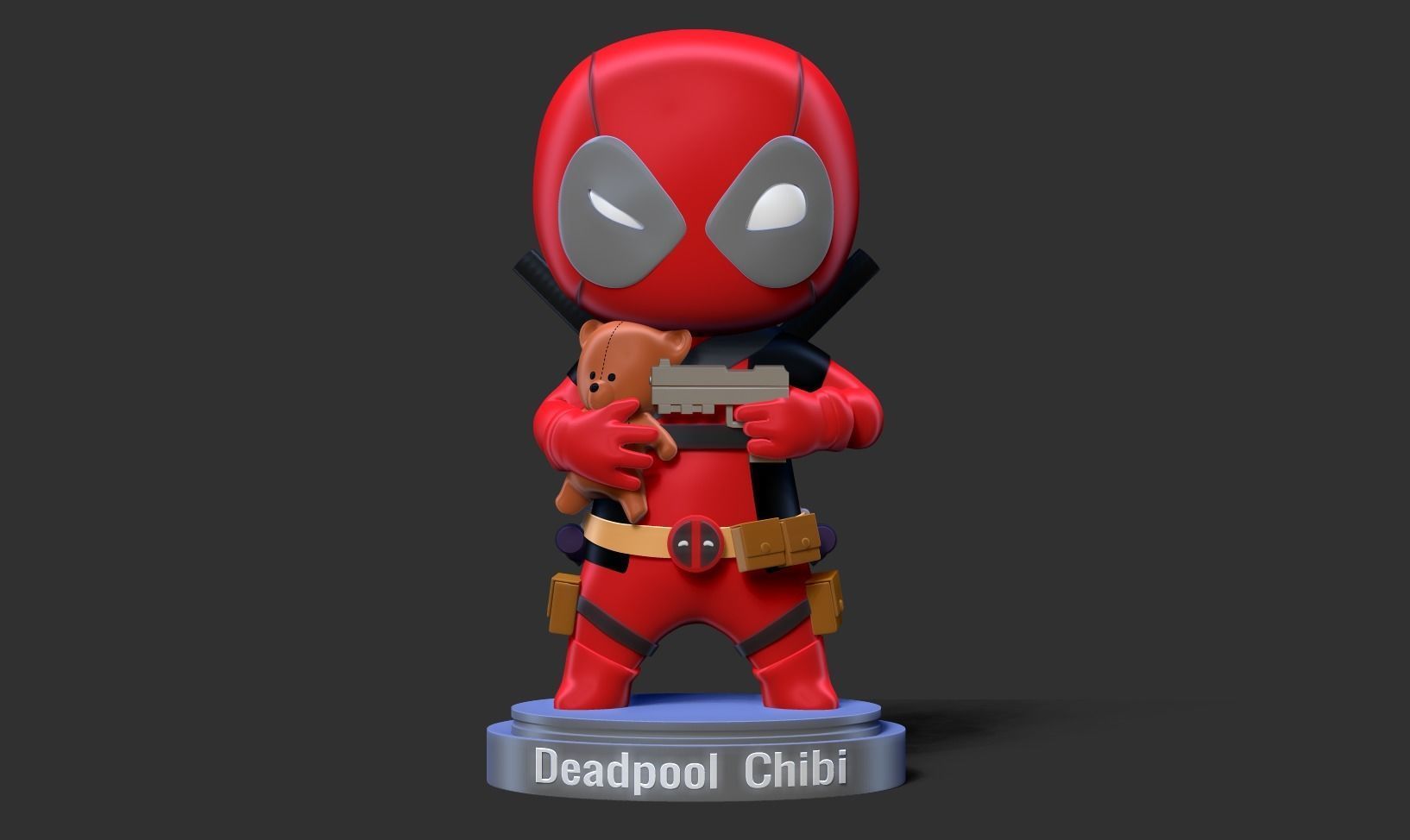 Deadpool Chibi 3D model 3D printable | CGTrader