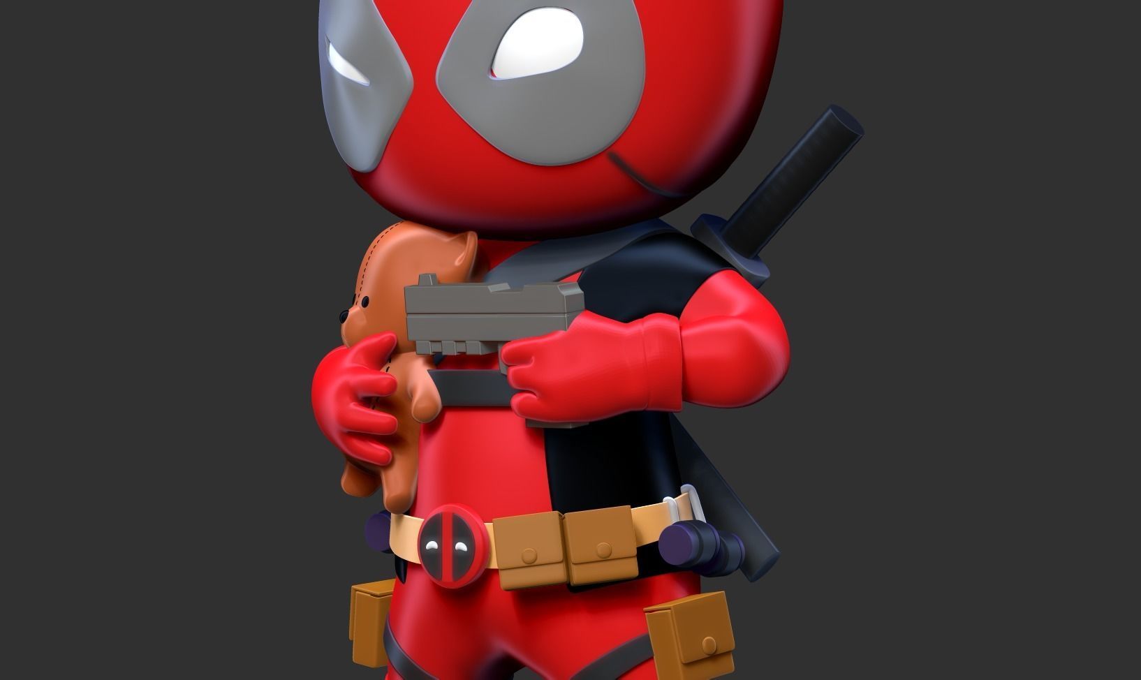 Deadpool Chibi 3D model 3D printable | CGTrader