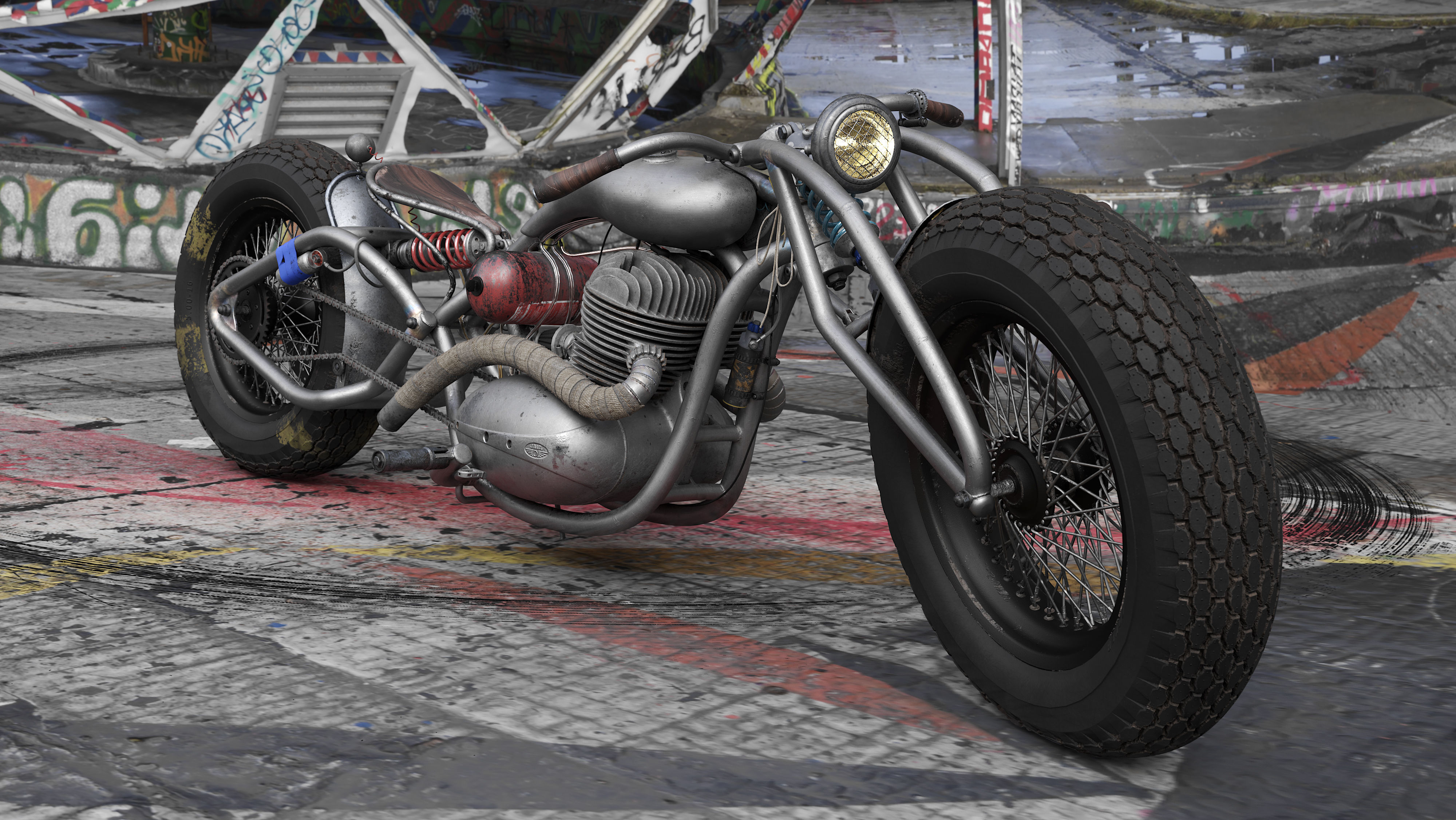 Jawa 354 custom motorcycle 3D model | CGTrader